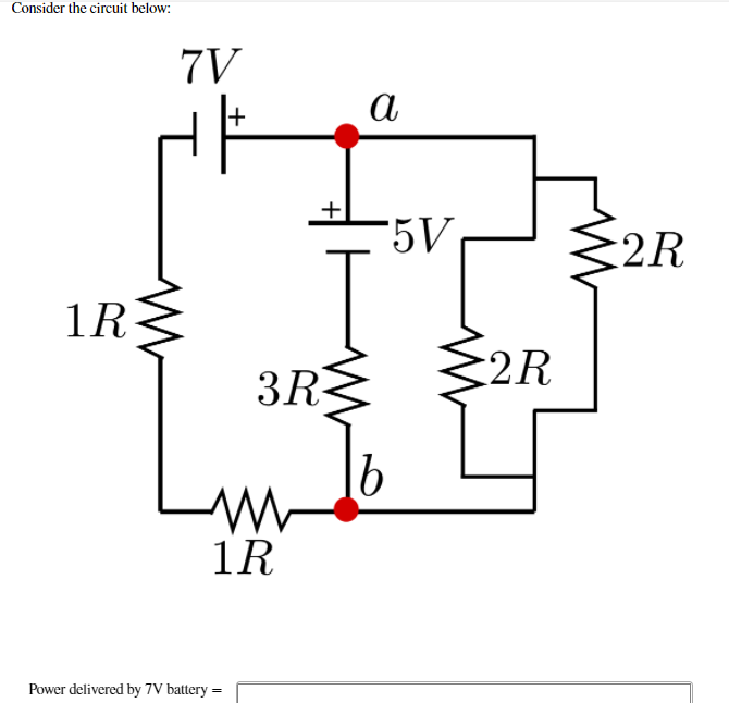 Solved Find the power delivered by the 7V battery AND the | Chegg.com