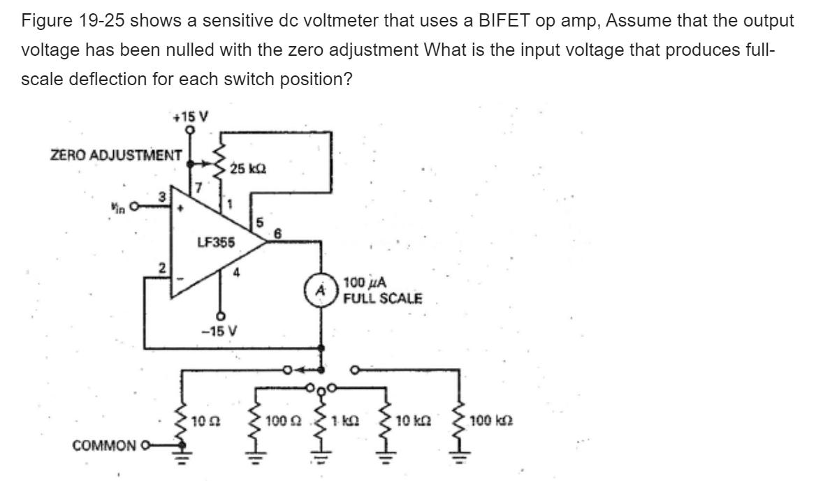 Solved Figure 19-25 shows a sensitive dc voltmeter that uses | Chegg.com