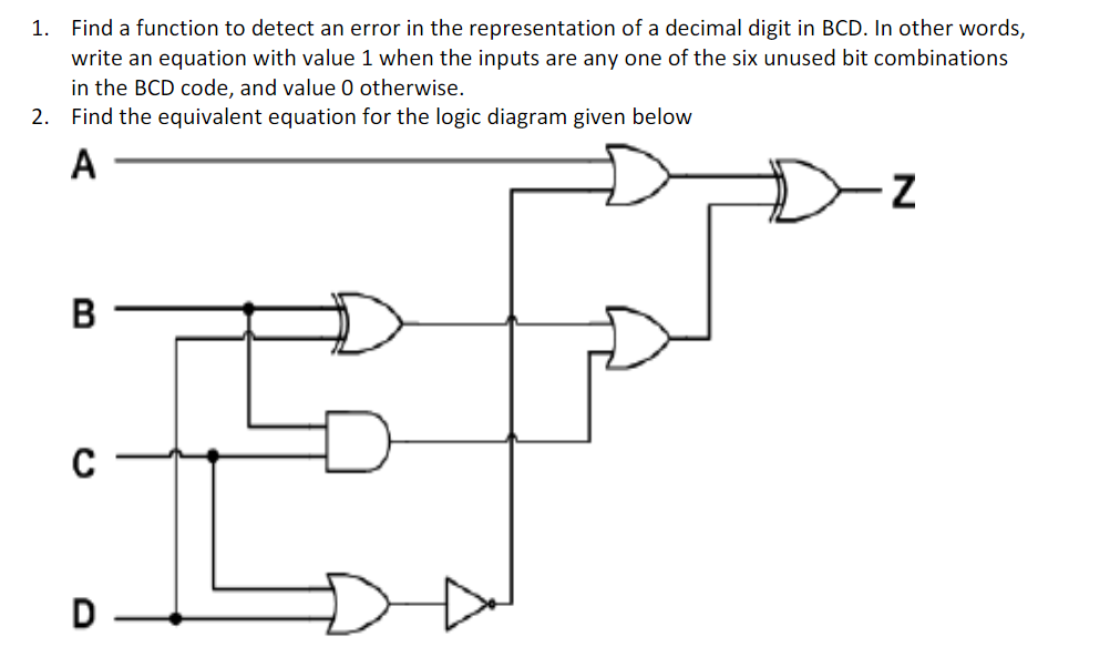 Solved 1. Find a function to detect an error in the | Chegg.com