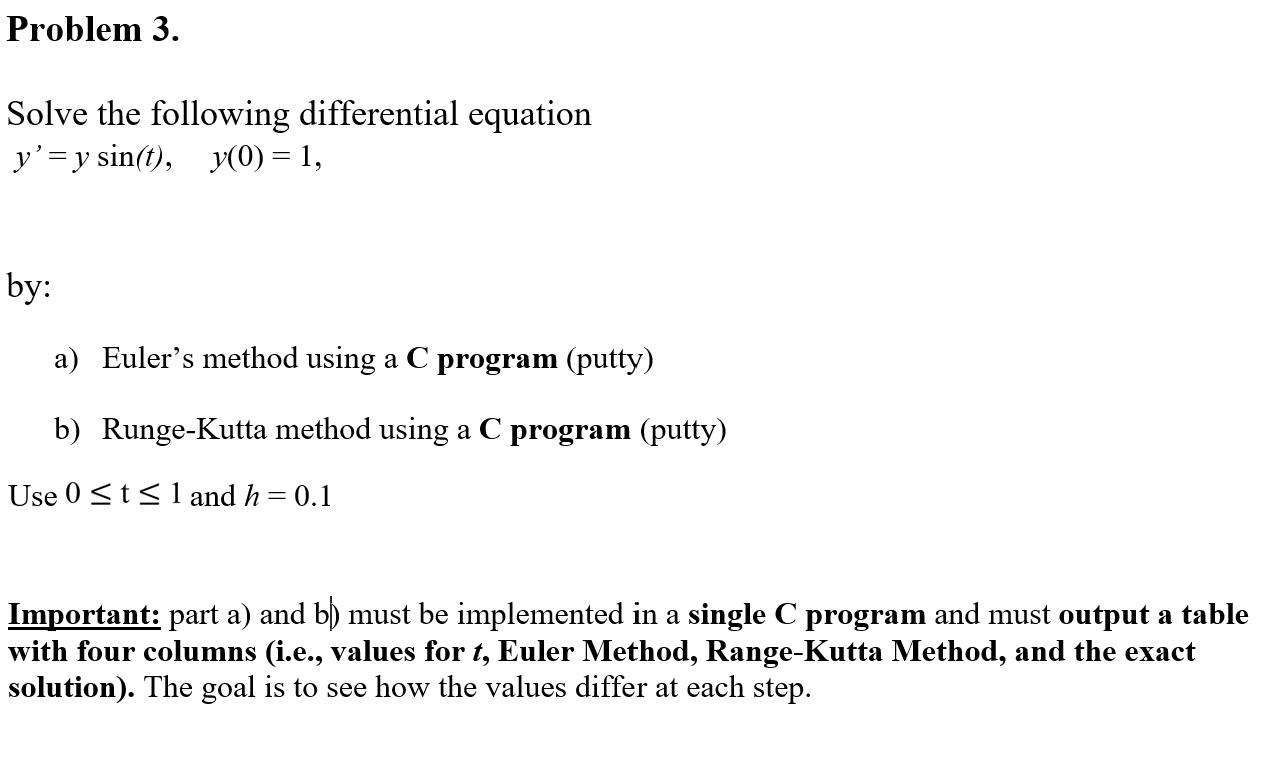Solved Problem 3. Solve the following differential equation | Chegg.com