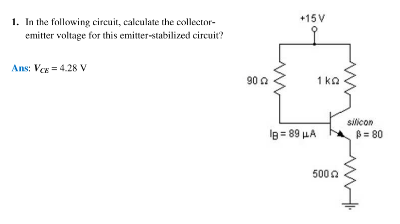 Solved +15V 1. In the following circuit, calculate the | Chegg.com