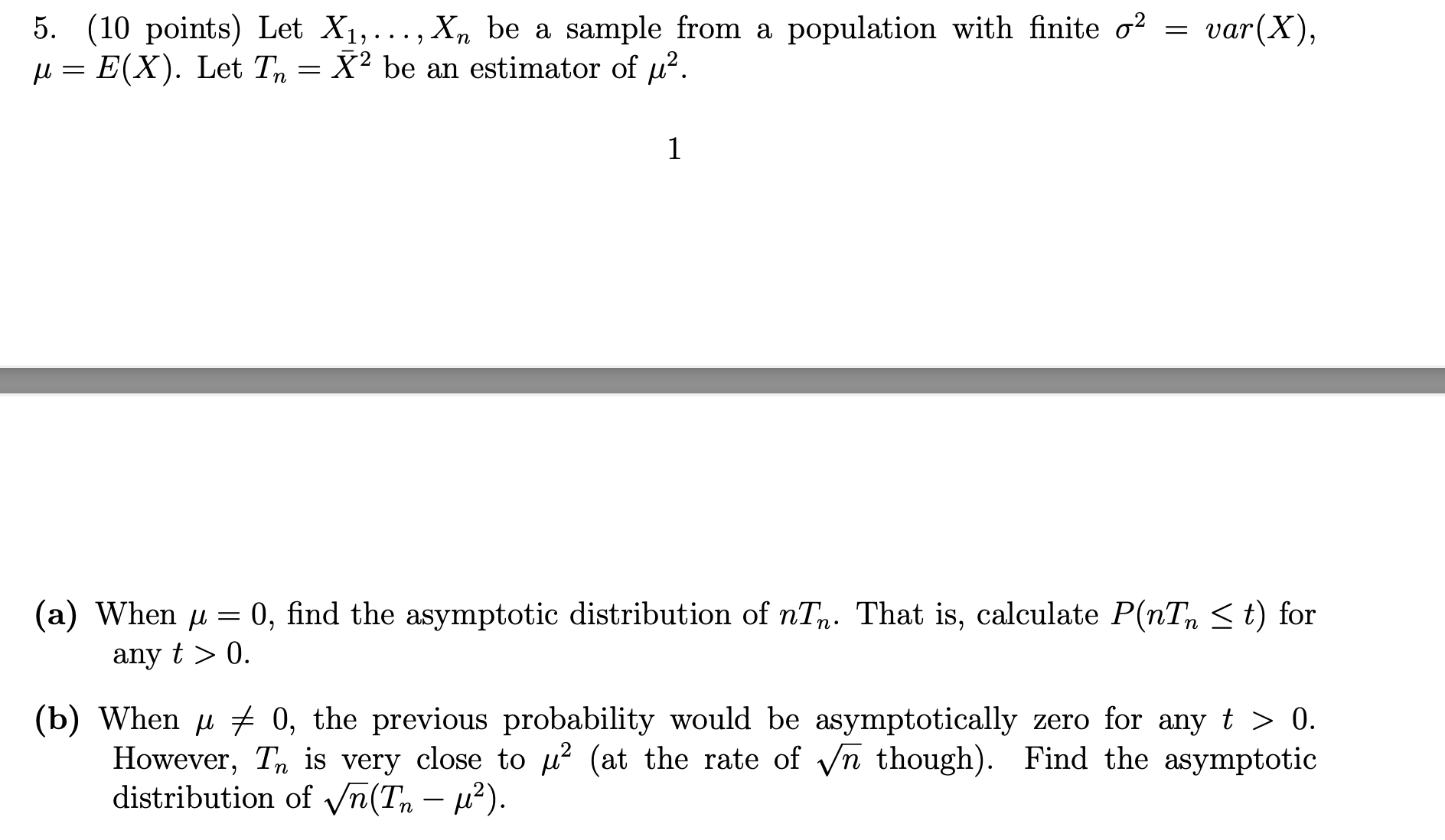 Solved (10 ﻿points) ﻿Let x1,dots,xn ﻿be a sample from a | Chegg.com
