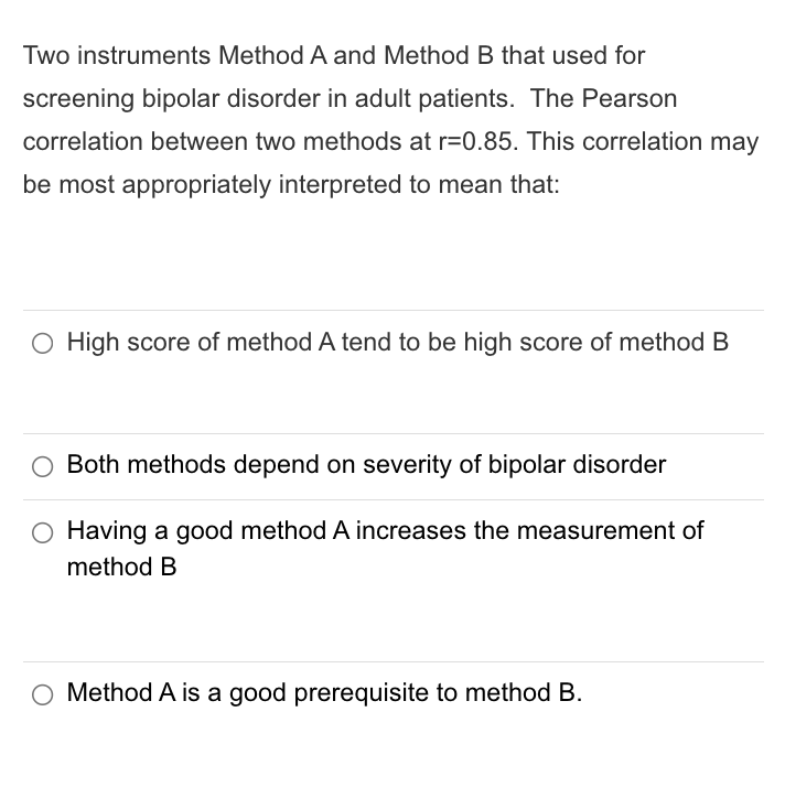 Solved Two instruments Method A and Method B that used for | Chegg.com