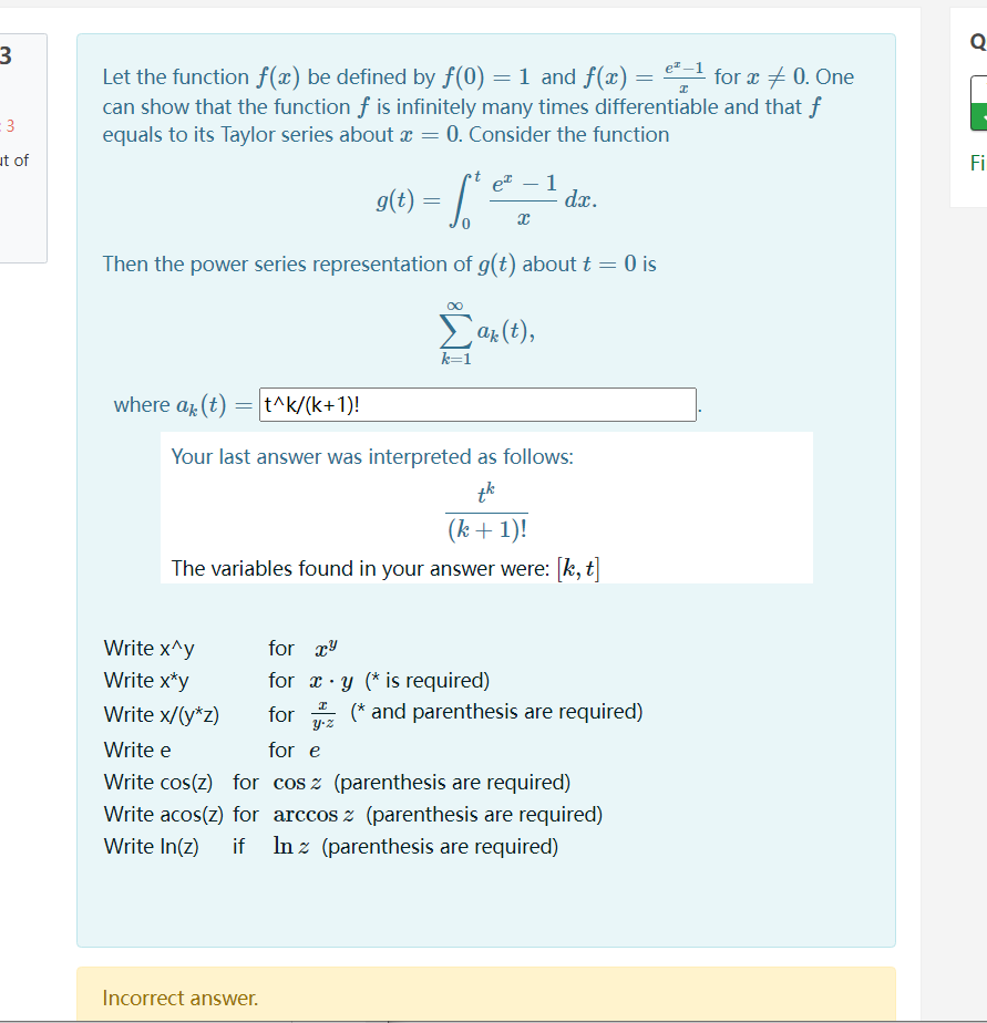 Solved Let The Function F X Be Defined By F 0 1 And