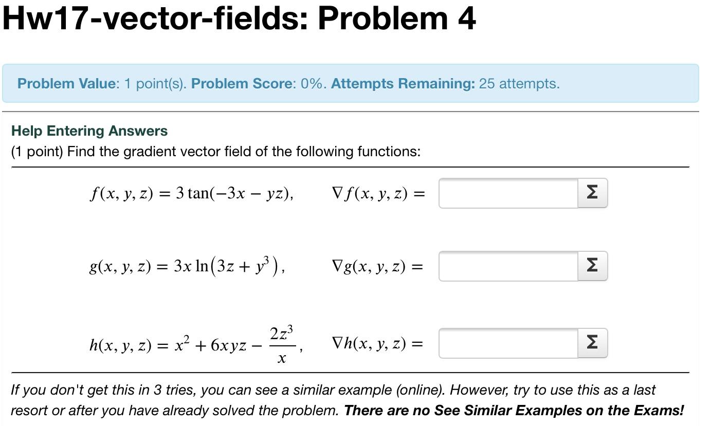 Solved Hw17-vector-fields: Problem 4 Problem Value: 1 | Chegg.com