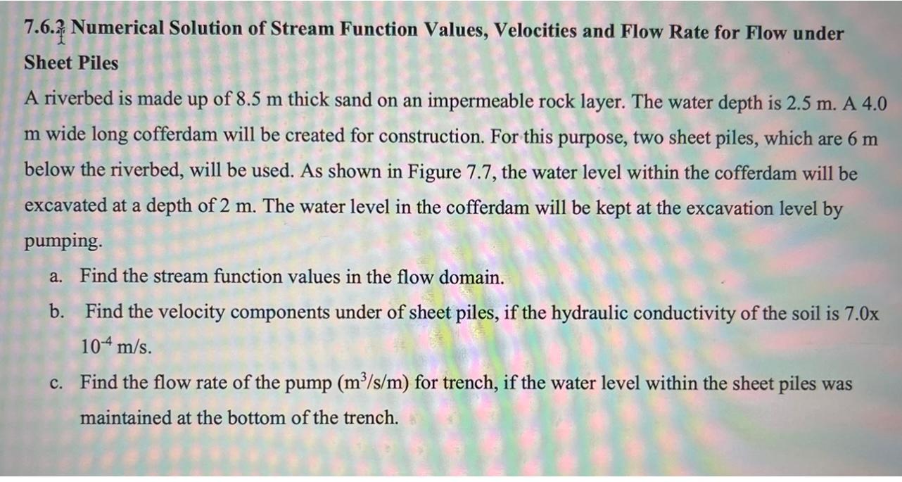 7.6.3 Numerical Solution of Stream Function Values, | Chegg.com