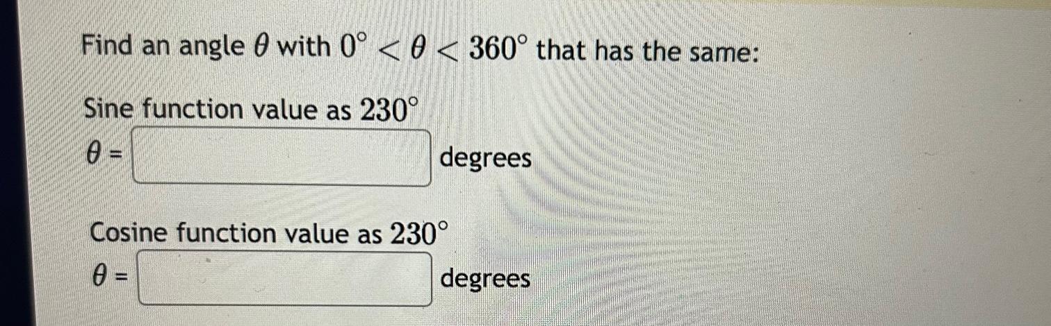 Solved Find an angle θ with 0∘