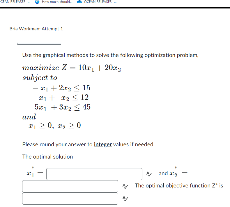 Solved Use the graphical methods to solve the following | Chegg.com