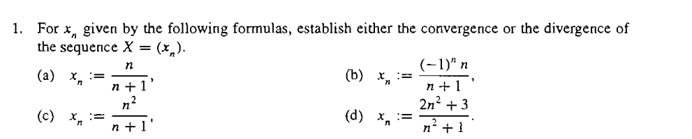 Solved For xn given by the following formulas, establish | Chegg.com
