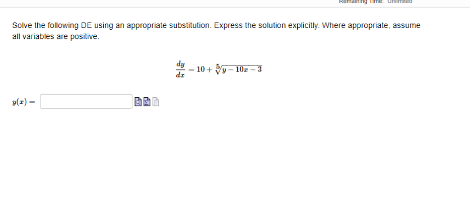 Solved Solve the following DE using an appropriate | Chegg.com