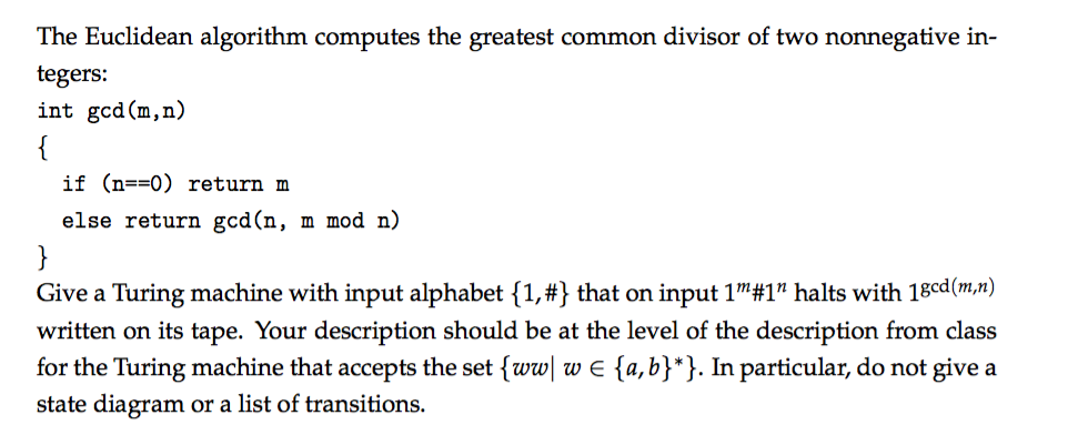 Solved The Euclidean algorithm computes the greatest common | Chegg.com