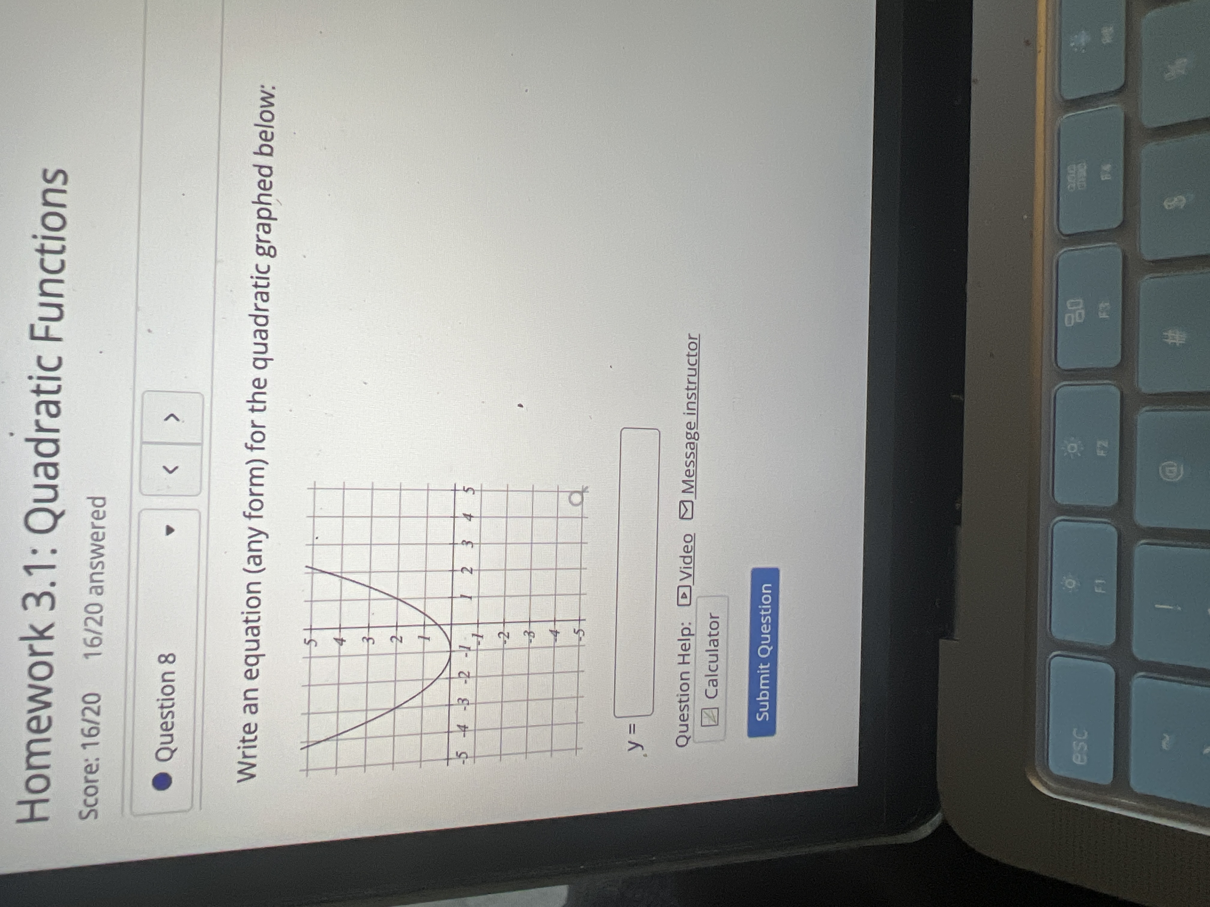 Solved Question 8Write an equation (any form) ﻿for the | Chegg.com