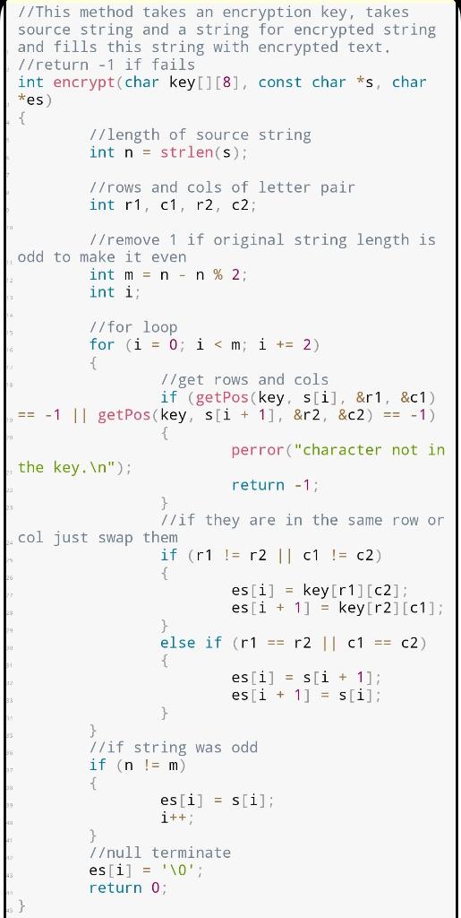 Solved //This method takes an encryption key, takes source | Chegg.com