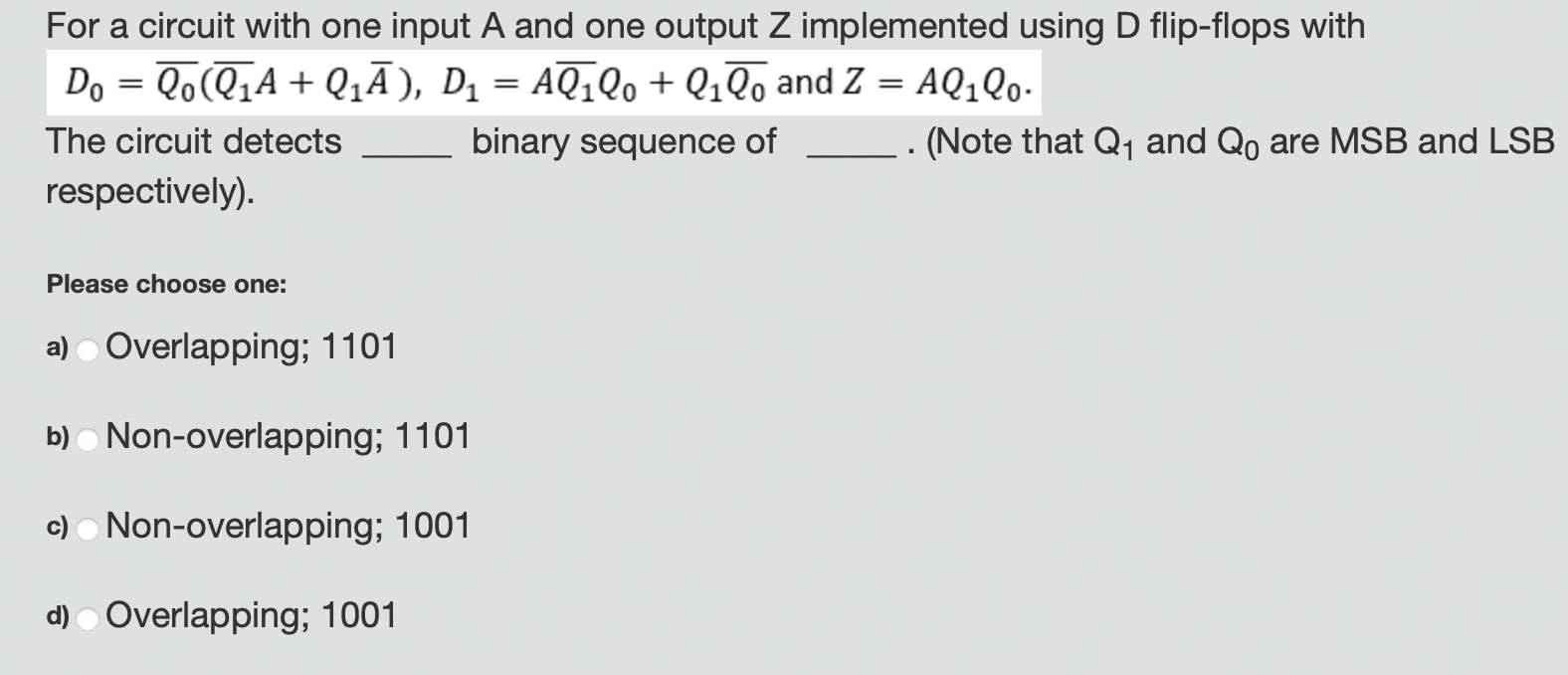 Solved For a circuit with one input A and one output Z | Chegg.com