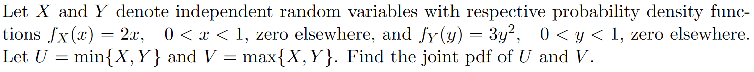Solved Let X and Y denote independent random variables with | Chegg.com
