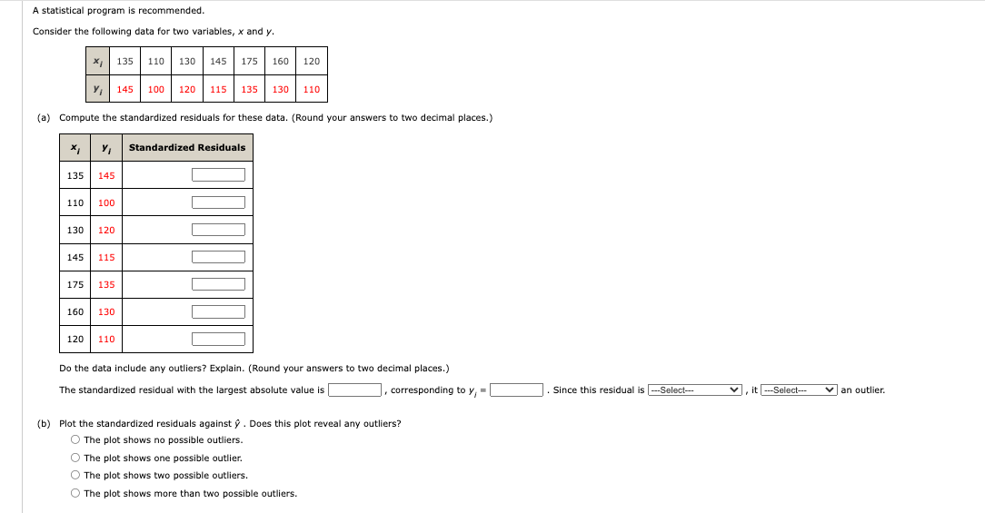 Solved A statistical program is recommended. Consider the | Chegg.com