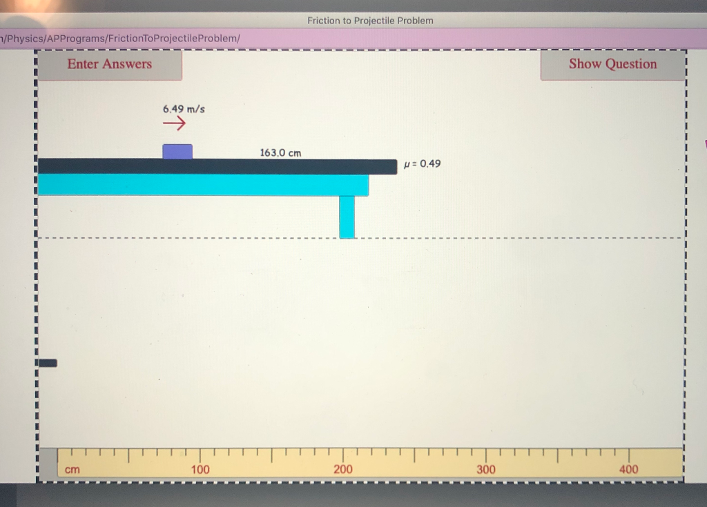 Solved Friction to Projectile Problem | Chegg.com