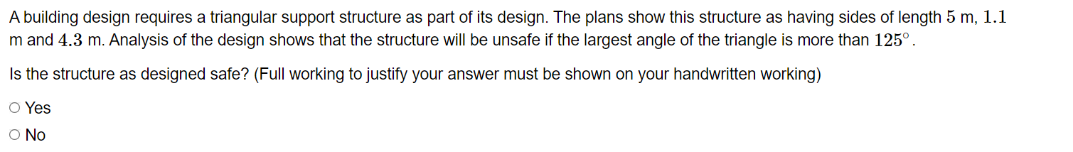 Solved A building design requires a triangular support | Chegg.com