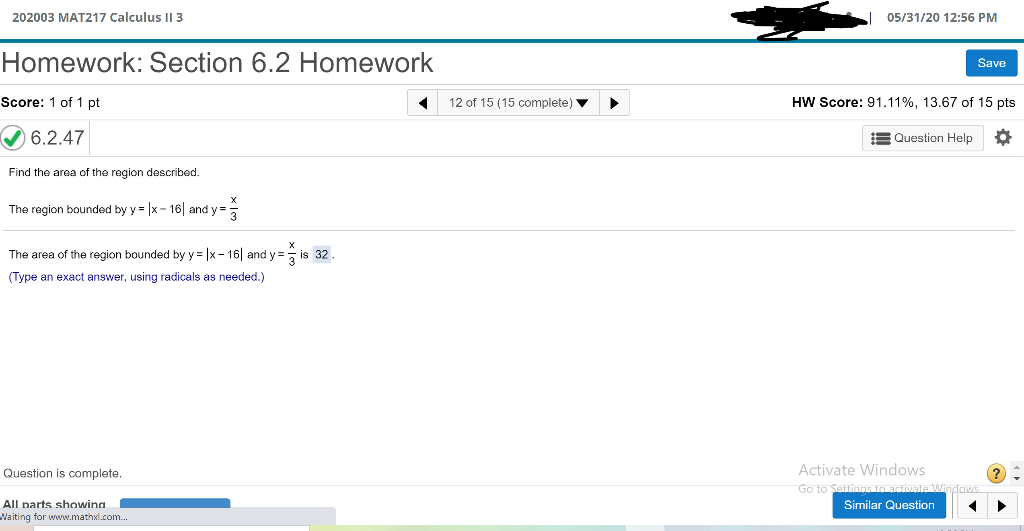 Solved Im having trouble on this calc 2 question. The | Chegg.com