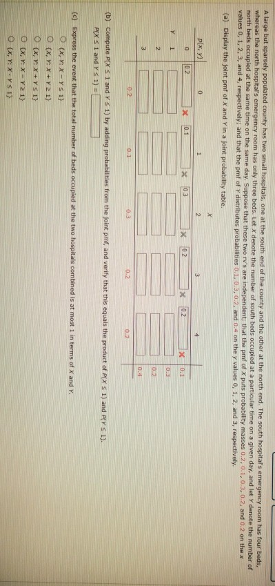 Solved A large but sparsely populated county has two small | Chegg.com