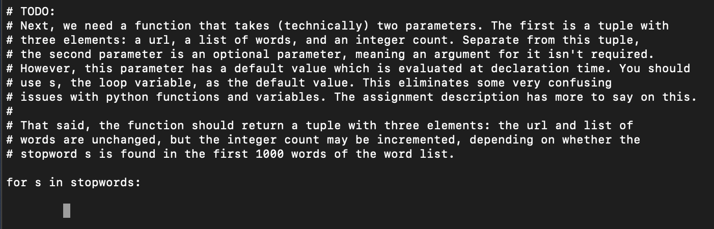 Solved # TODO: # Next, we need a function that takes | Chegg.com