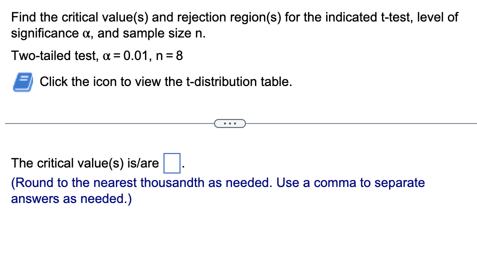 Solved Find the critical value(s) and rejection region(s) | Chegg.com