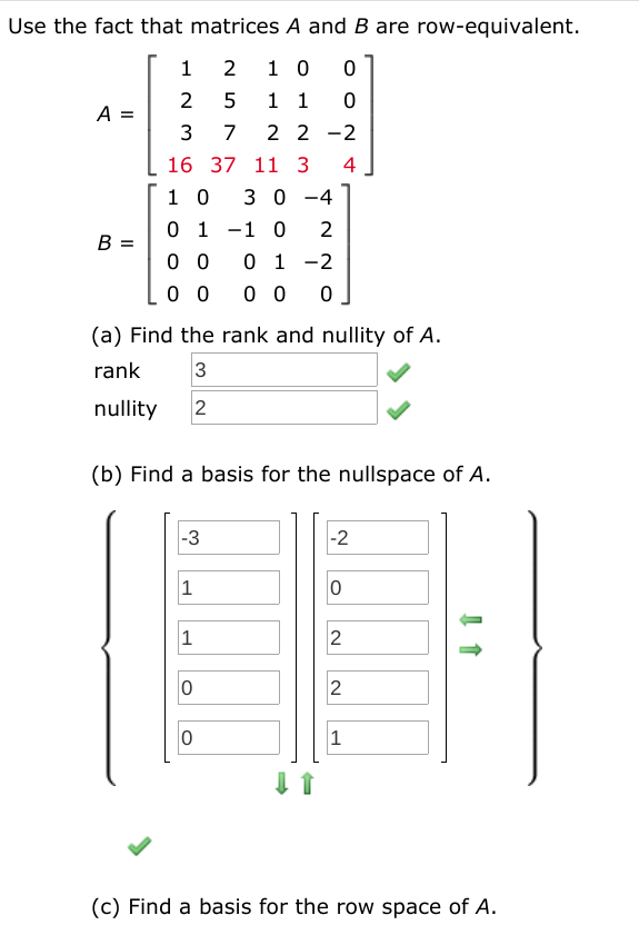 Solved A= Use the fact that matrices A and B are | Chegg.com