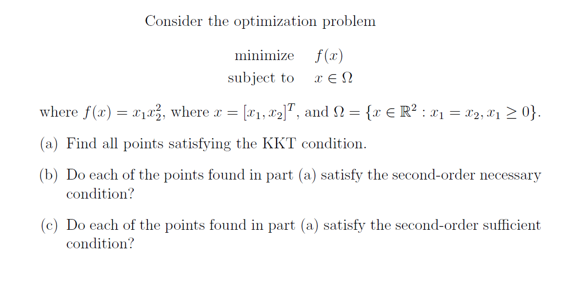 Solved Consider The Optimization Problem Minimize Fx 