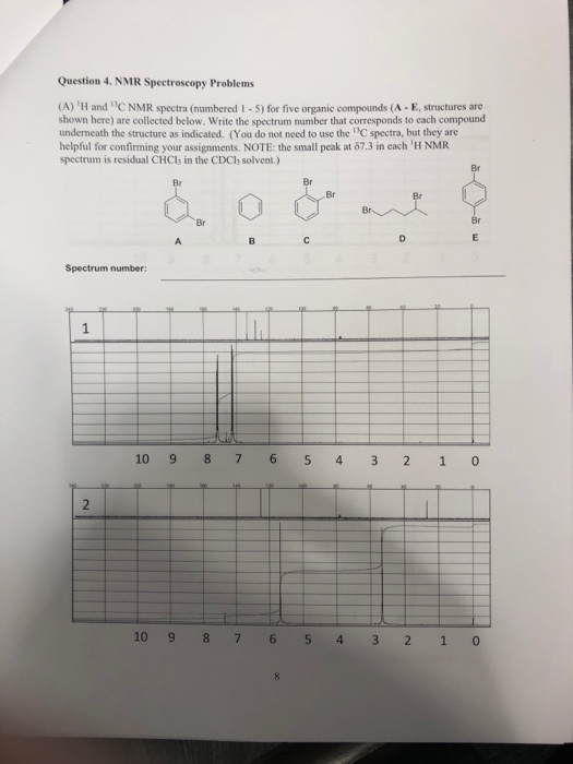 Solved Question 4. NMR Spectroscopy Problems (A) 'H and "C | Chegg.com