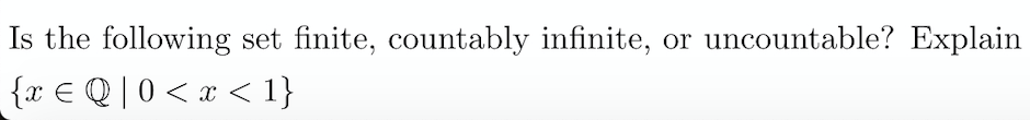 Solved Is the following set finite, countably infinite, or | Chegg.com