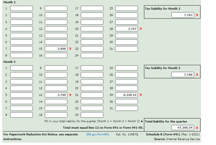 Use this schedule to show your TAX LIABILITY for the | Chegg.com