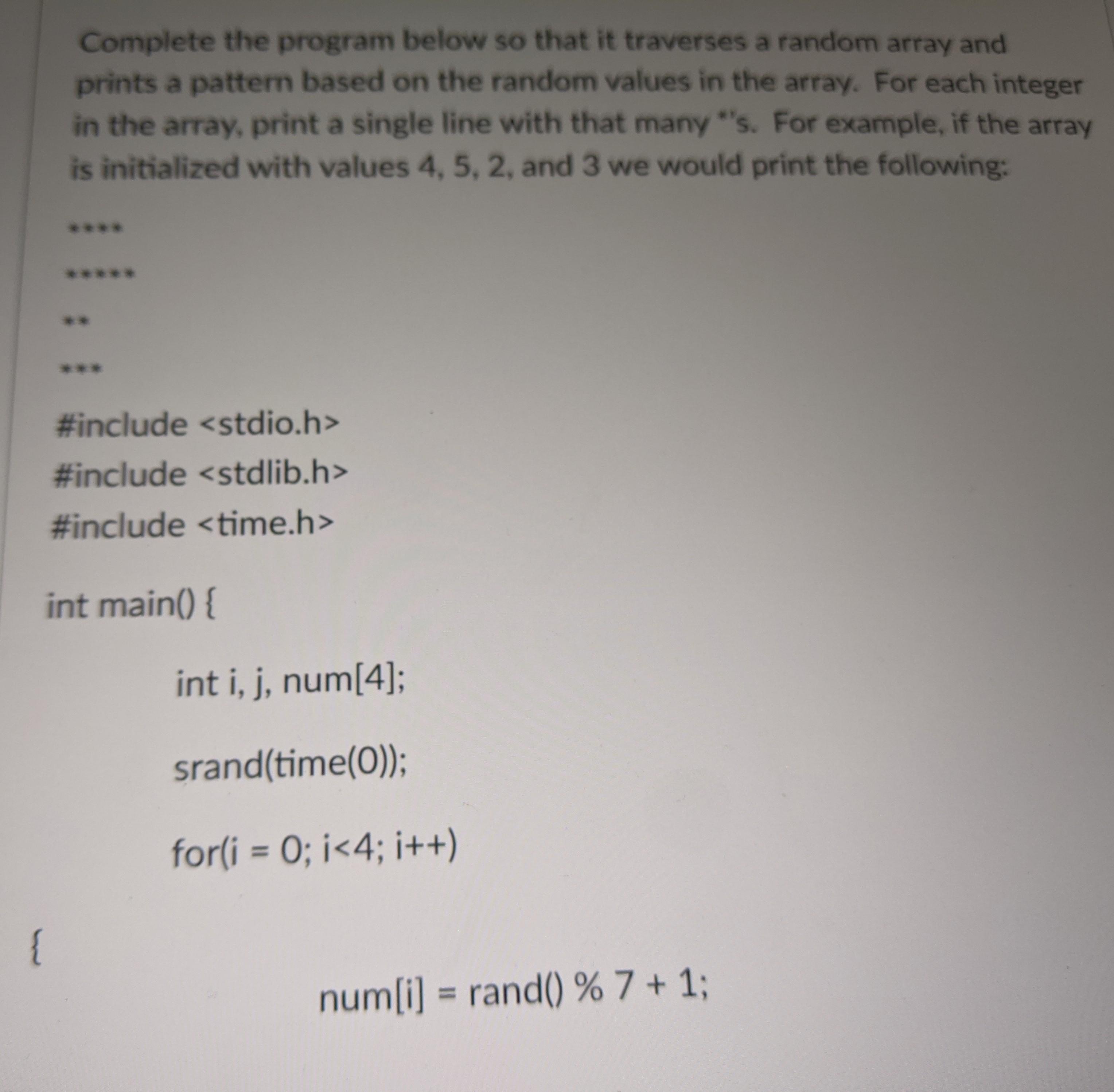 Solved Complete the program below so that it traverses a | Chegg.com
