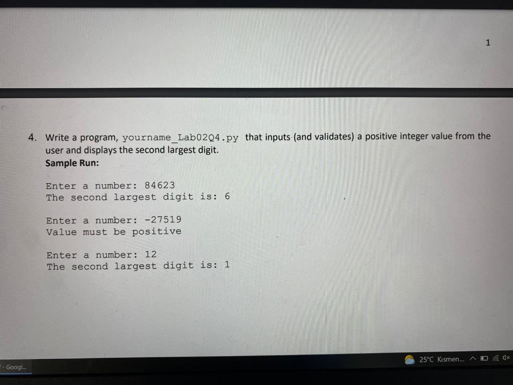 Solved 1 4. Write a program, yourname_Lab0204.py that inputs | Chegg.com