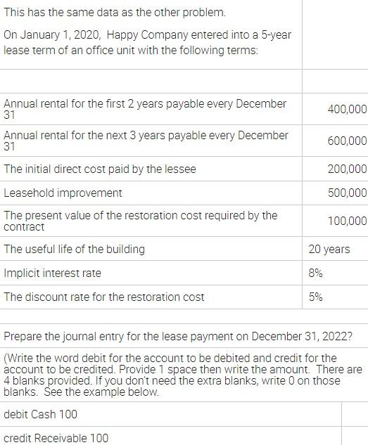 Solved This has the same data as the other problem. On | Chegg.com