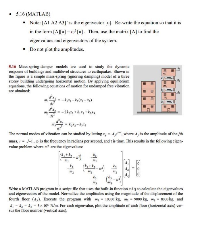 - 5.16 (MATLAB) - Note: [A1 A2 A3]' is the | Chegg.com