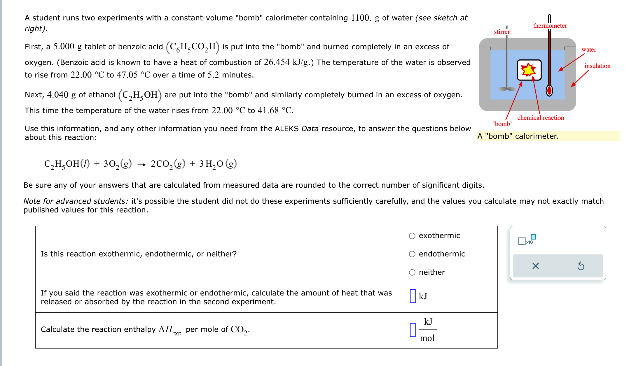 A student runs two experiments with a constant-volume | Chegg.com