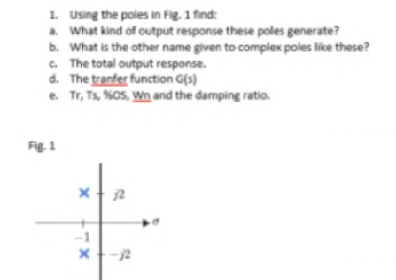Solved 1. Using the poles in Fig. 1 find: a. What kind of | Chegg.com