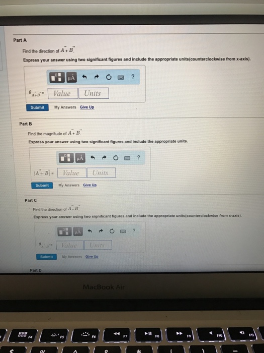 Solved Lesson Check 4.27 Part A Vector A points in the | Chegg.com