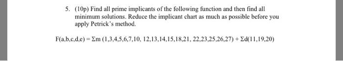 Solved Find all prime implicants of the following function | Chegg.com