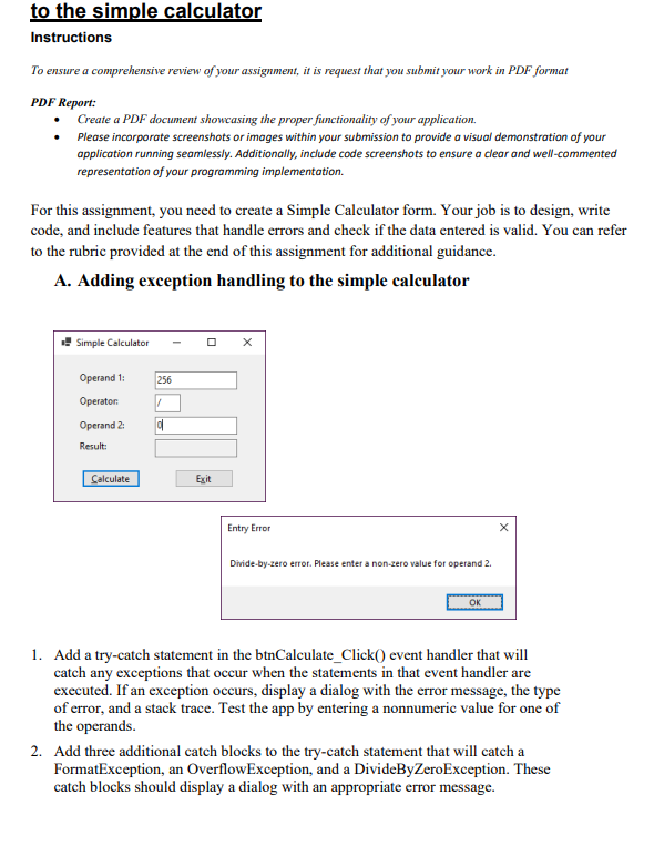 Solved to the simple calculatorInstructionsTo ensure a | Chegg.com