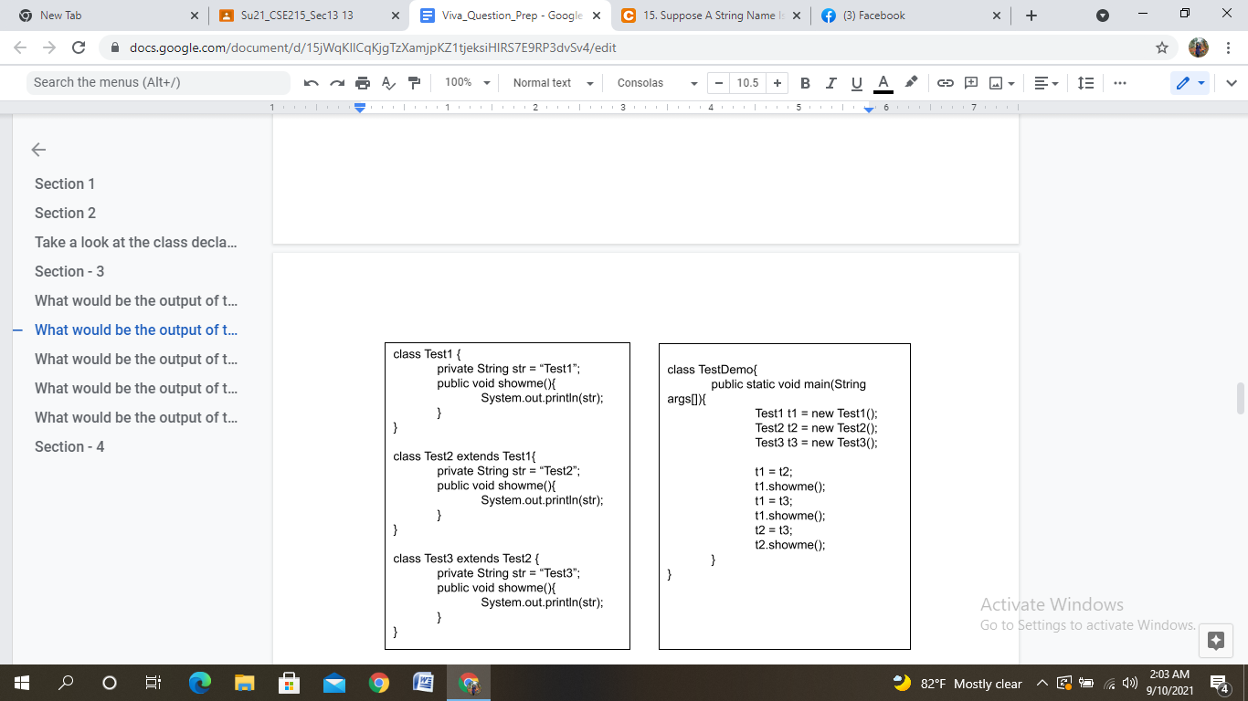 Solved New Tab Su21_CSE215_Sec13 13 х Viva Question_Prep - | Chegg.com