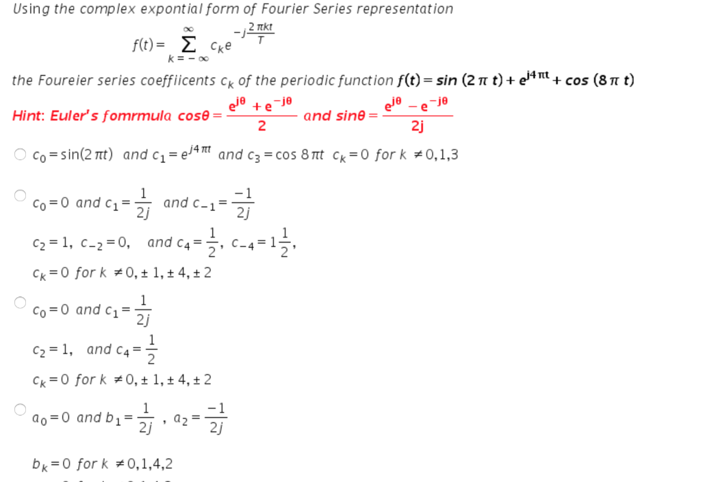 Solved Using the complex expontial form of Fourier Series | Chegg.com