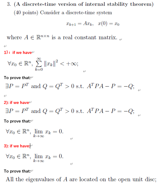 3. (A discrete-time version of internal stability | Chegg.com