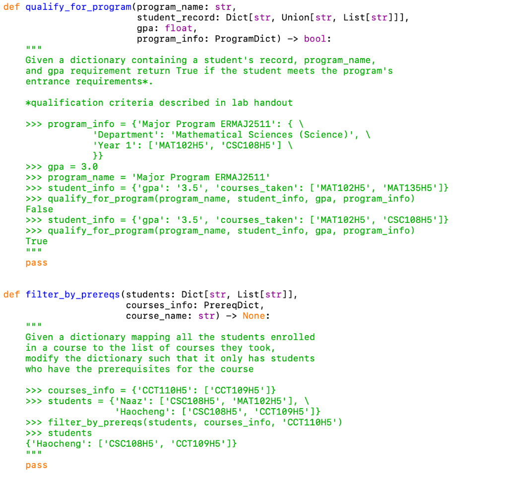 Solved from typing import List, Dict, Textio, Union # DO NOT | Chegg.com
