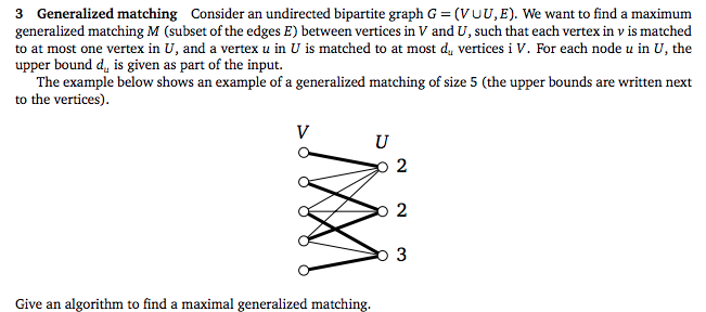 Solved 3 Generalized matching Consider an undirected | Chegg.com