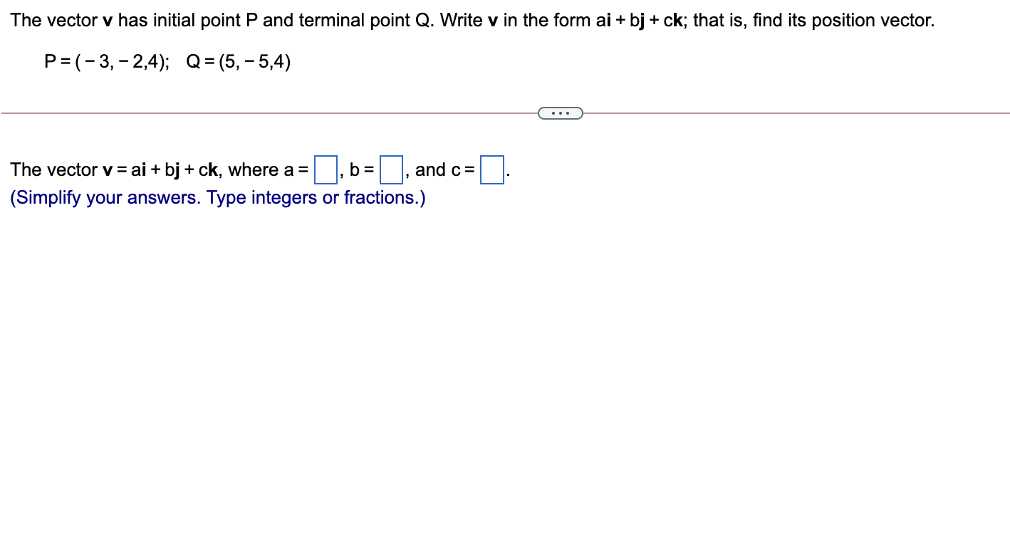 Solved The vector v has initial point P and terminal point | Chegg.com