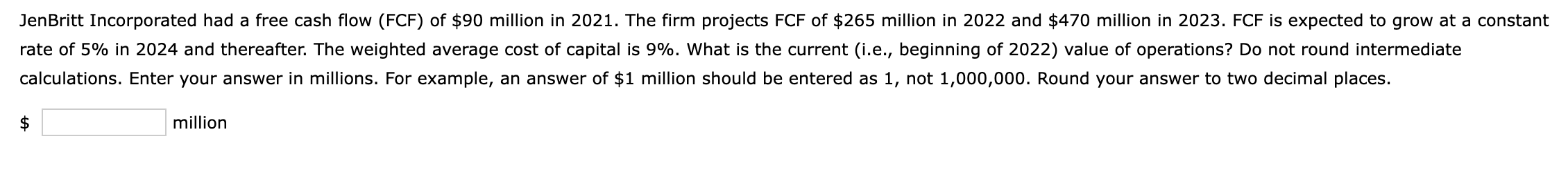Solved $ million | Chegg.com