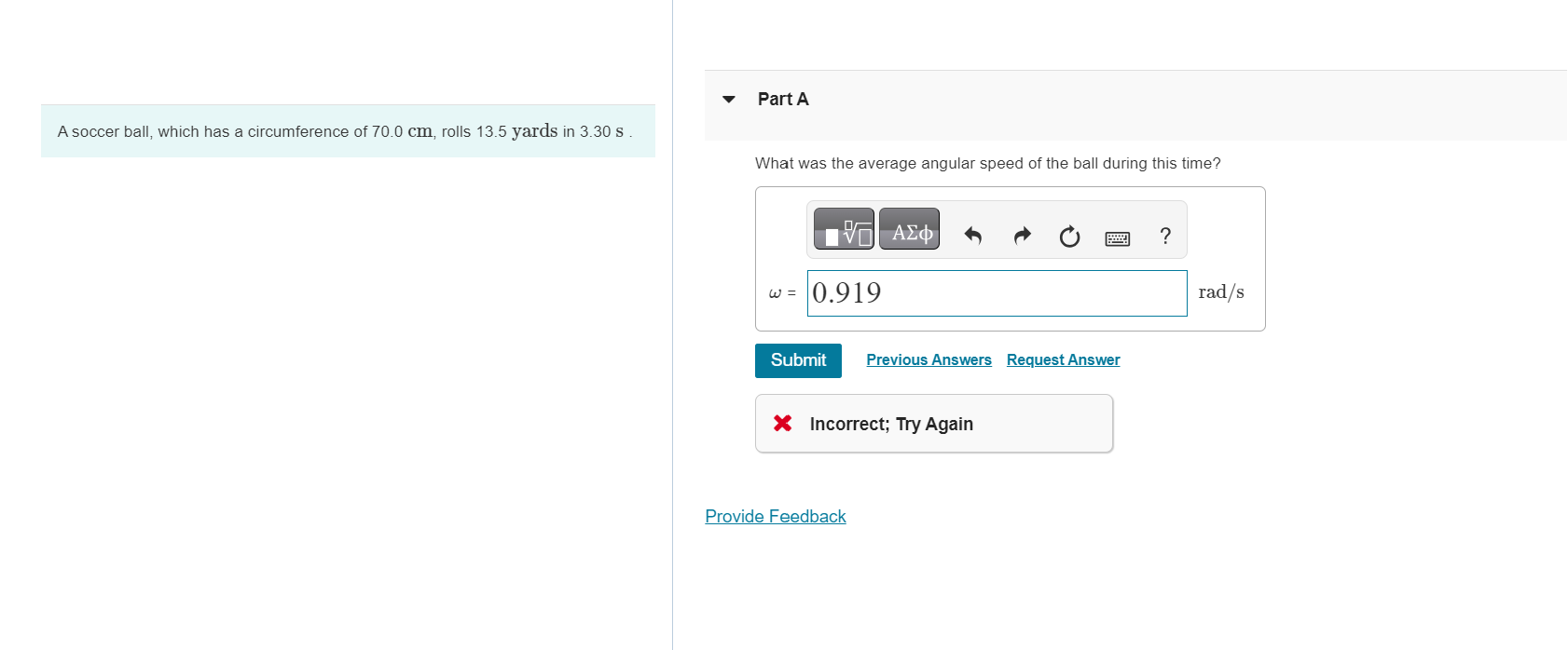 Solved Part AWhat was the average angular speed of the ball | Chegg.com