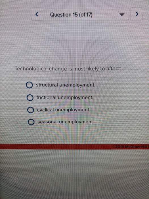 Solved Question 15 (of 17) Technological change is most | Chegg.com
