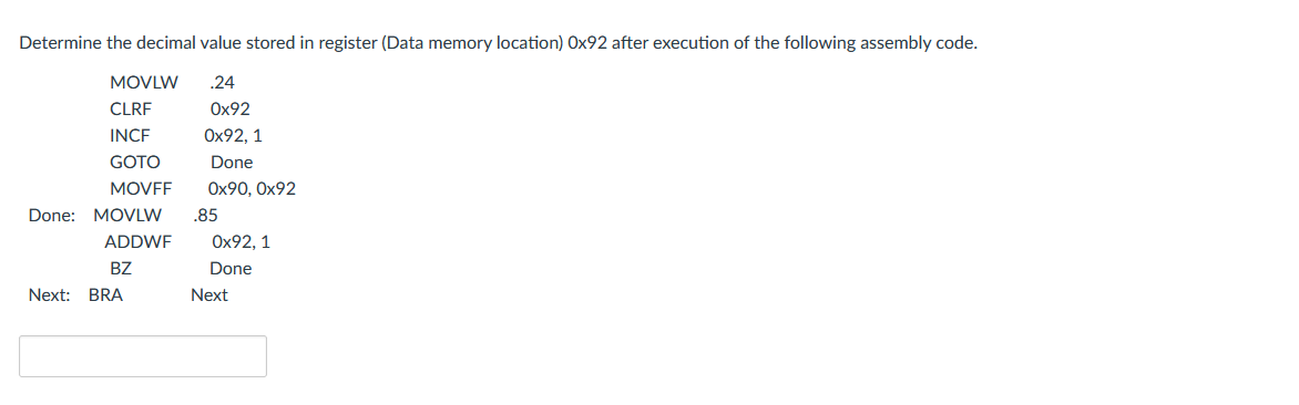 Solved Determine the decimal value stored in register (Data | Chegg.com